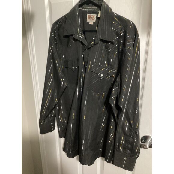 ELY | Shirts | 2 Ely Cattleman Mens Western Shirt Xl Ls Metallic Thread ...